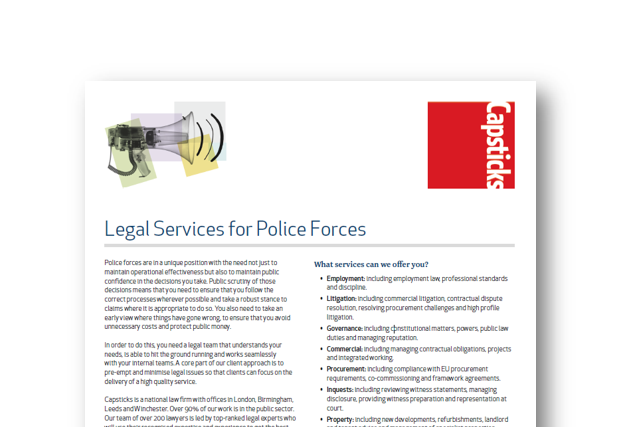 Legal services for police forces | Capsticks