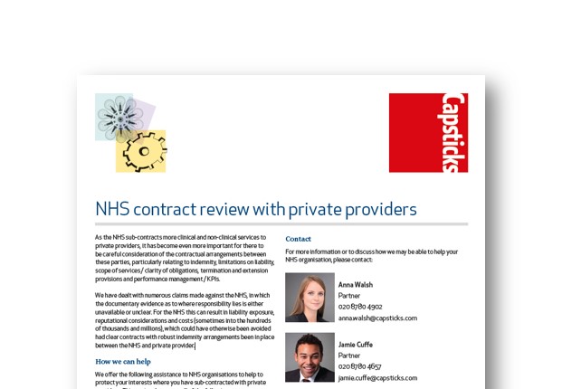 NHS contract review with private providers