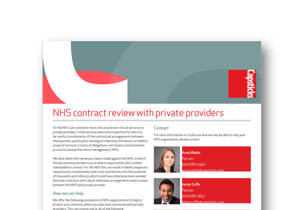 NHS contract review with private providers