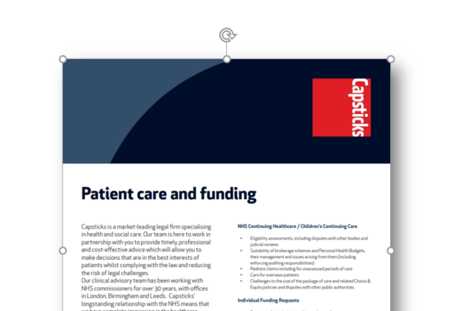Patient care and funding | Capsticks