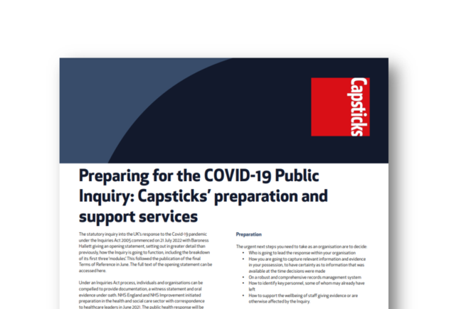 Preparing for the COVID-19 Public Inquiry: Capsticks’ preparation and ...
