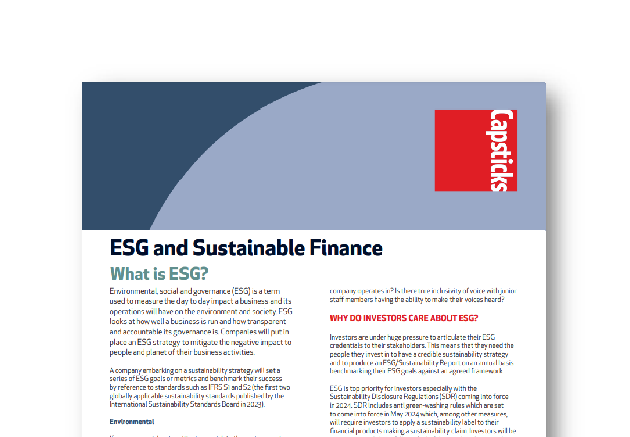 ESG and Sustainable Finance: What is ESG? | Capsticks