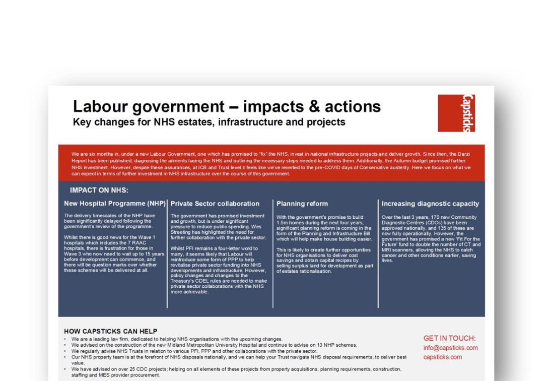 Labour government – impacts & actions Key changes for NHS estates ...